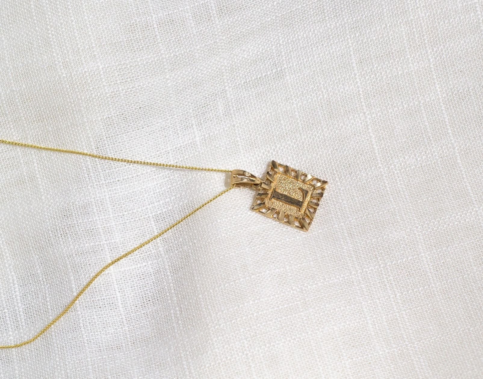 Gold Square Initial Pendant Necklace Toronto, Canada | 10k Gold – Misc ...